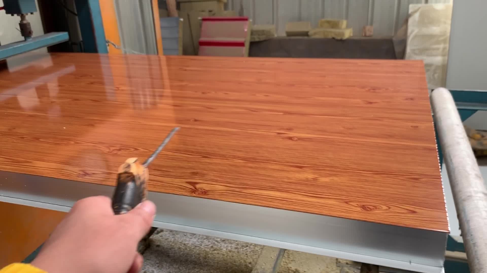 Wood Grain Color Eps Metal Wall 150mm 100mm Roof Sheets Sandwich Panel ...