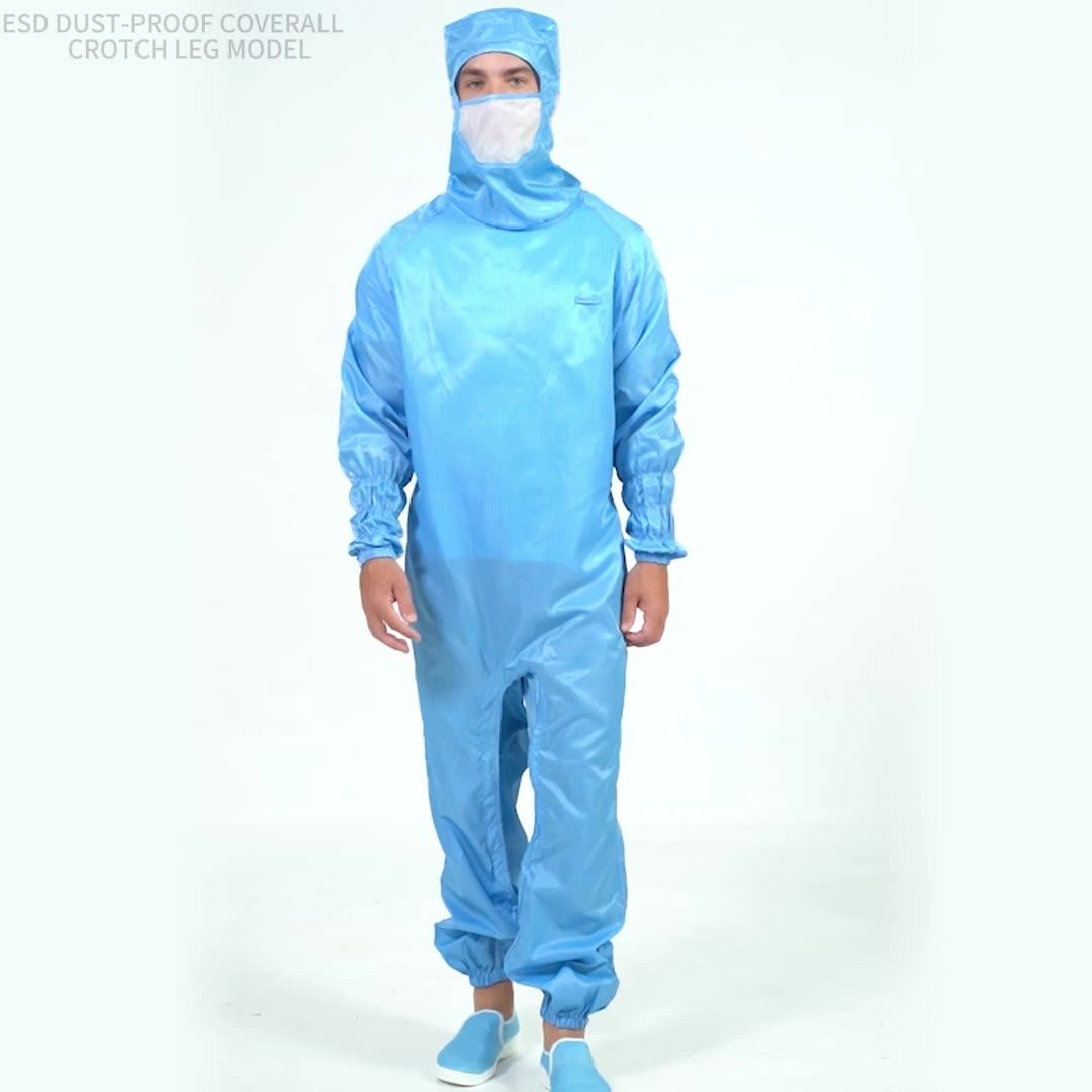 High Quality 0.5cm Grid Cleanroom Esd Clothes Coverall Anti Static ...