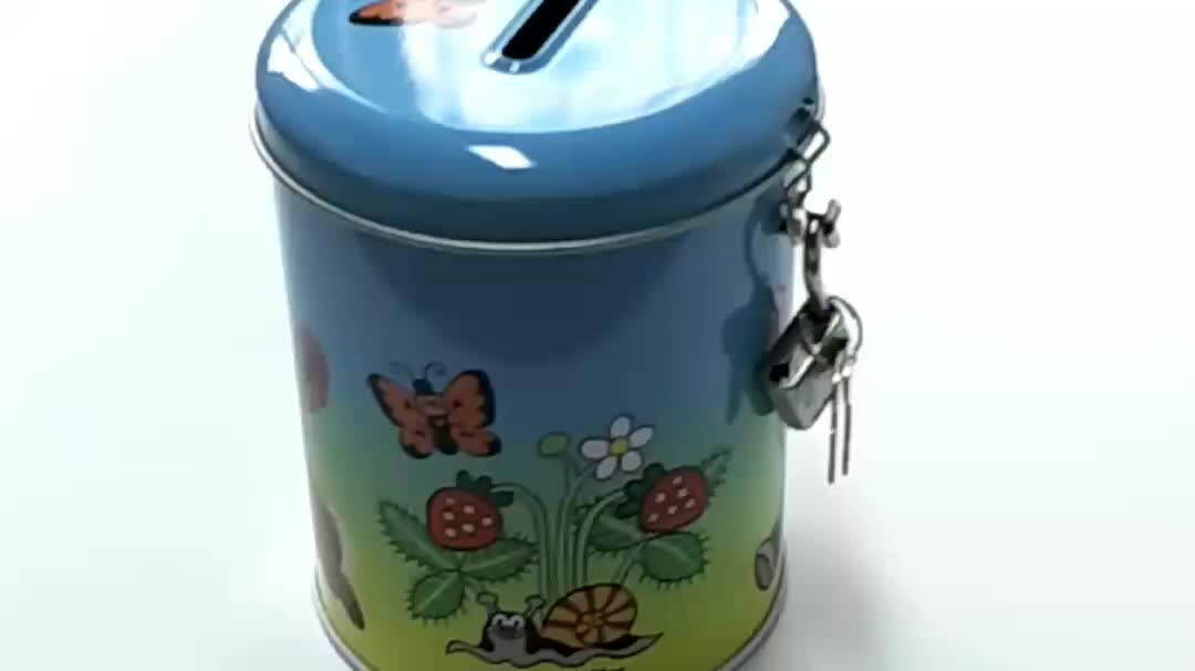 Decorative Gift Metal Money Saving Bank Tin With Coin Slot - Buy Saving ...