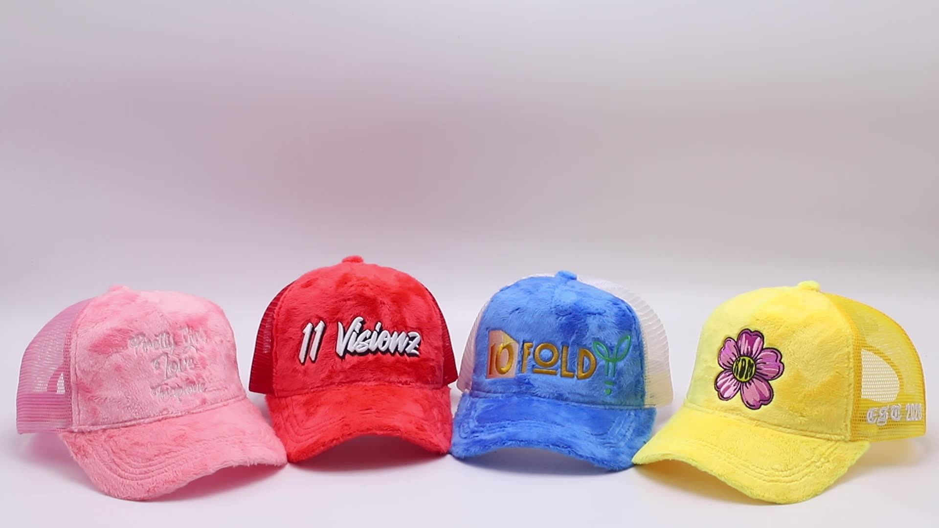 Vendor 5 Panel Logo Embroidered Mesh Custom Velvet Trucker Hat - Buy ...