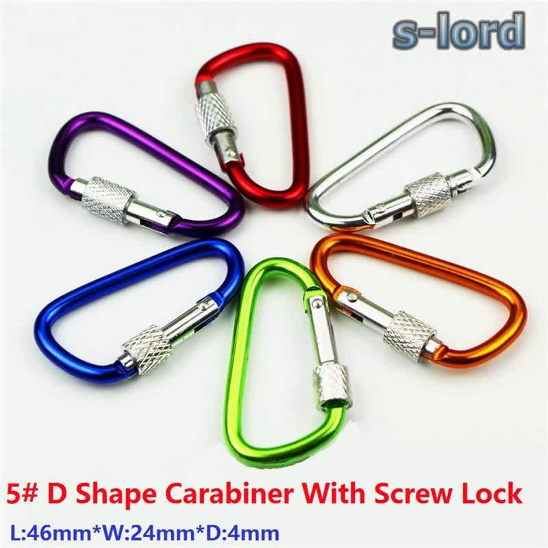 Aluminum Carabiner D-ring Locking Carabiners Clip Keychain Clip With ...