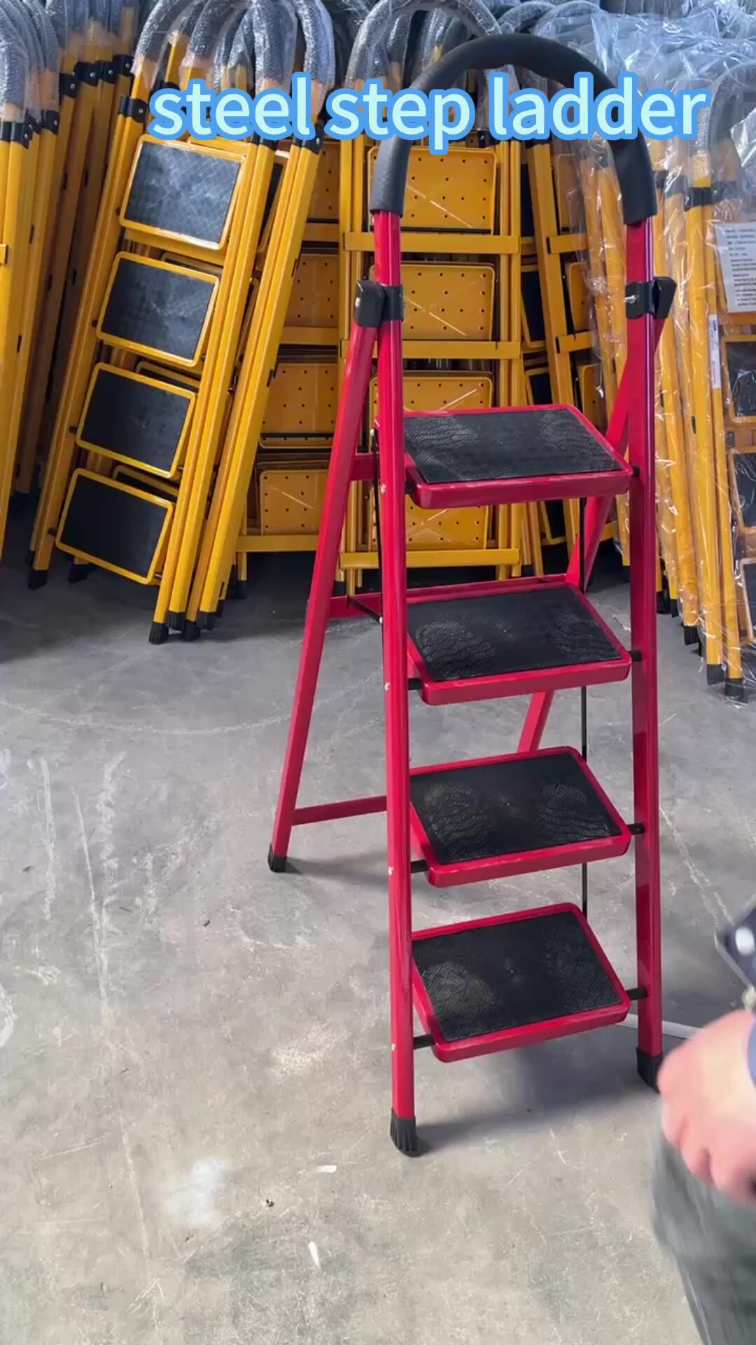 300kgs Capacity Folding Step With Anti-slip Pedal Step Folding Ladder ...