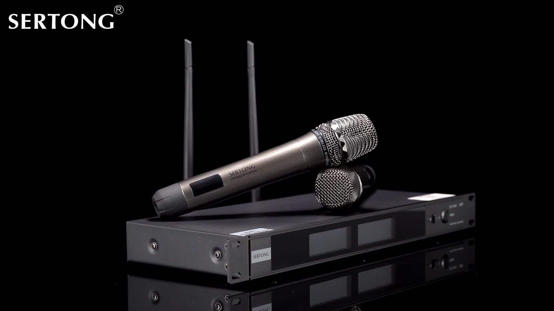 Full New Touch Screen Professional Uhf Dual Wireless Microphone For ...