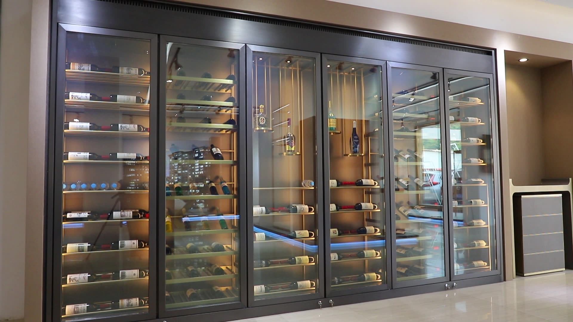 Modern Luxury Constant Temperature Cooler Glass Stainless Steel Red ...