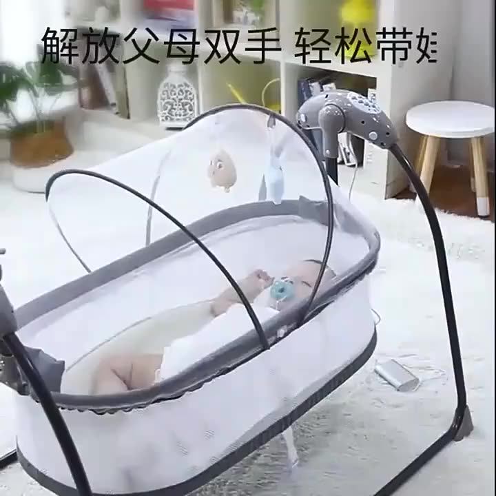 Electric Baby Crib Rocking Cradle Infant Bassinet Swing Bed Baby Cradle ...