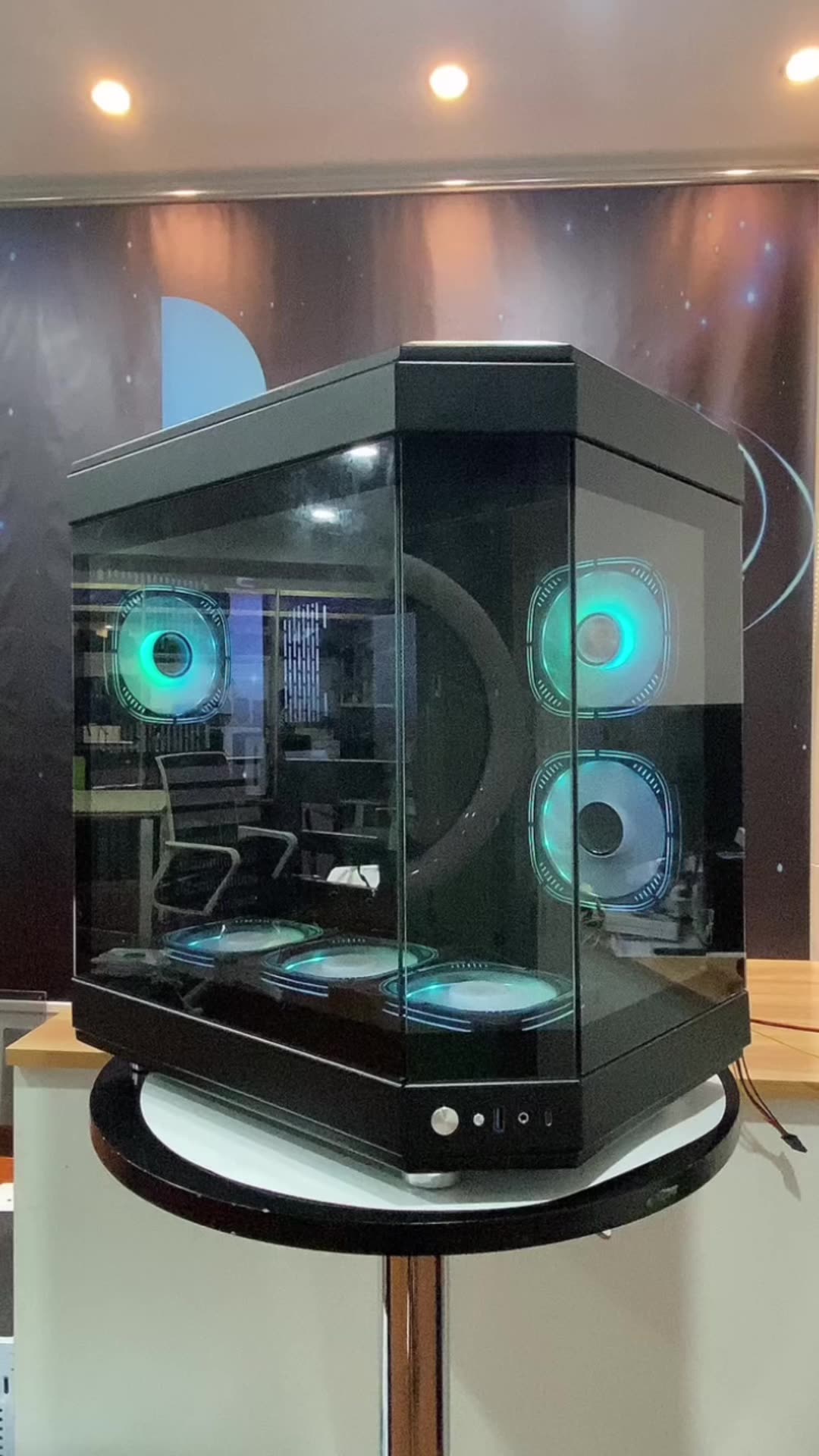 Panorama Sea View Factory New Cube Case Double-sided Glass Atx Gaming Case Cube Ventaliation ...