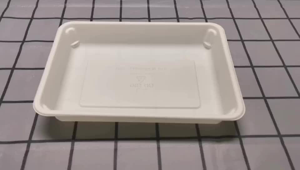 Disposable Cornstarch Tableware Rectangular Biodegradable Cornstarch ...
