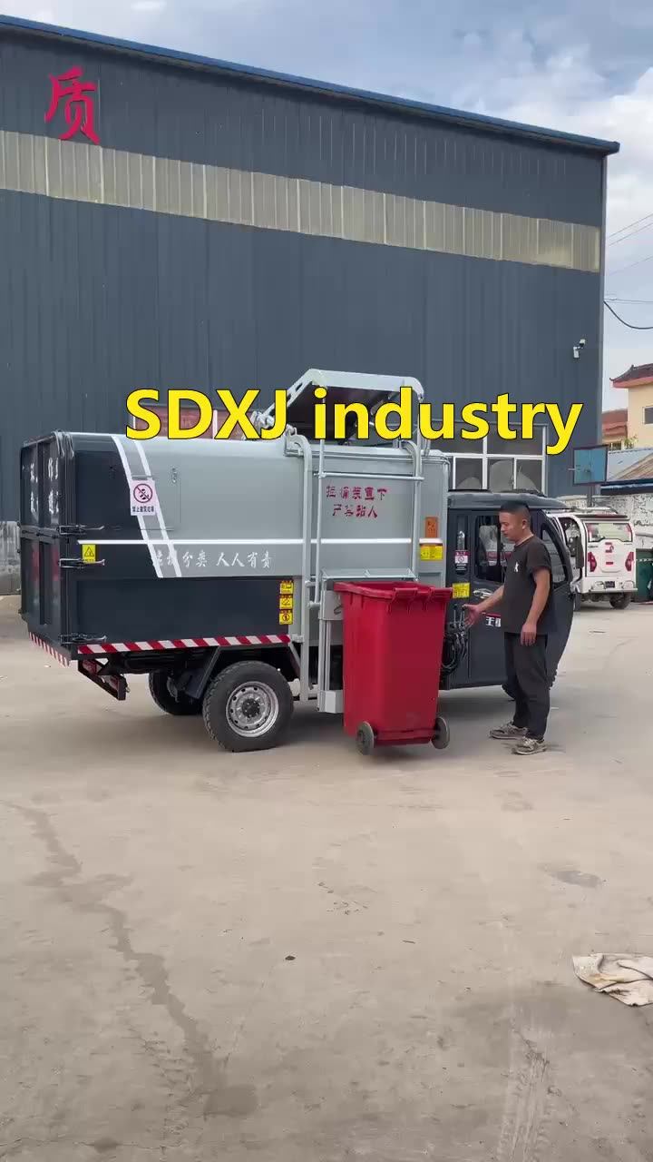 Small Electric Three-wheeled Garbage Truck Baterry Tricycle Garbage ...
