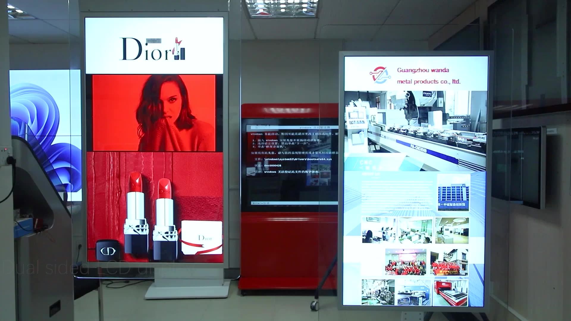 Hanging Double-sided Window Displays Super-slim Dual Sided Display For ...