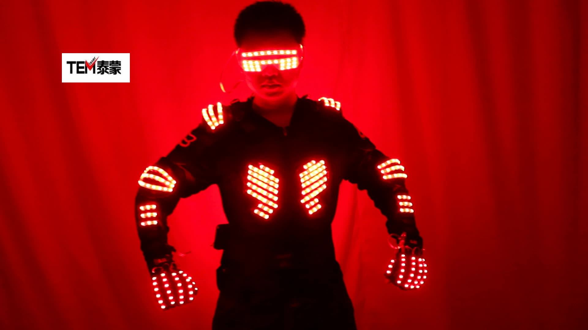 Rgb Colorful Light Armor Outfits Glowing Clothe Show Dress Bar Dj Mc ...