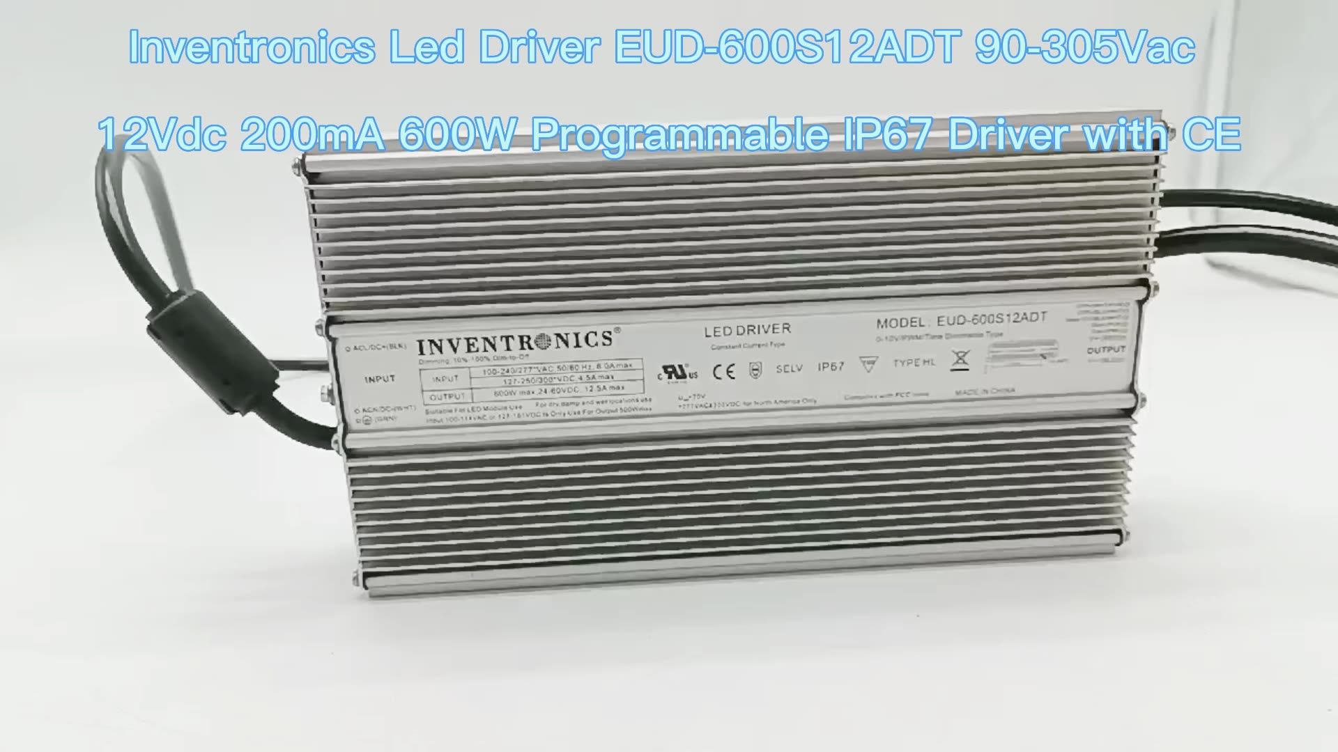 Inventronics Led Driver Eud-600s12adt 90-305vac 12vdc 200ma 600w ...
