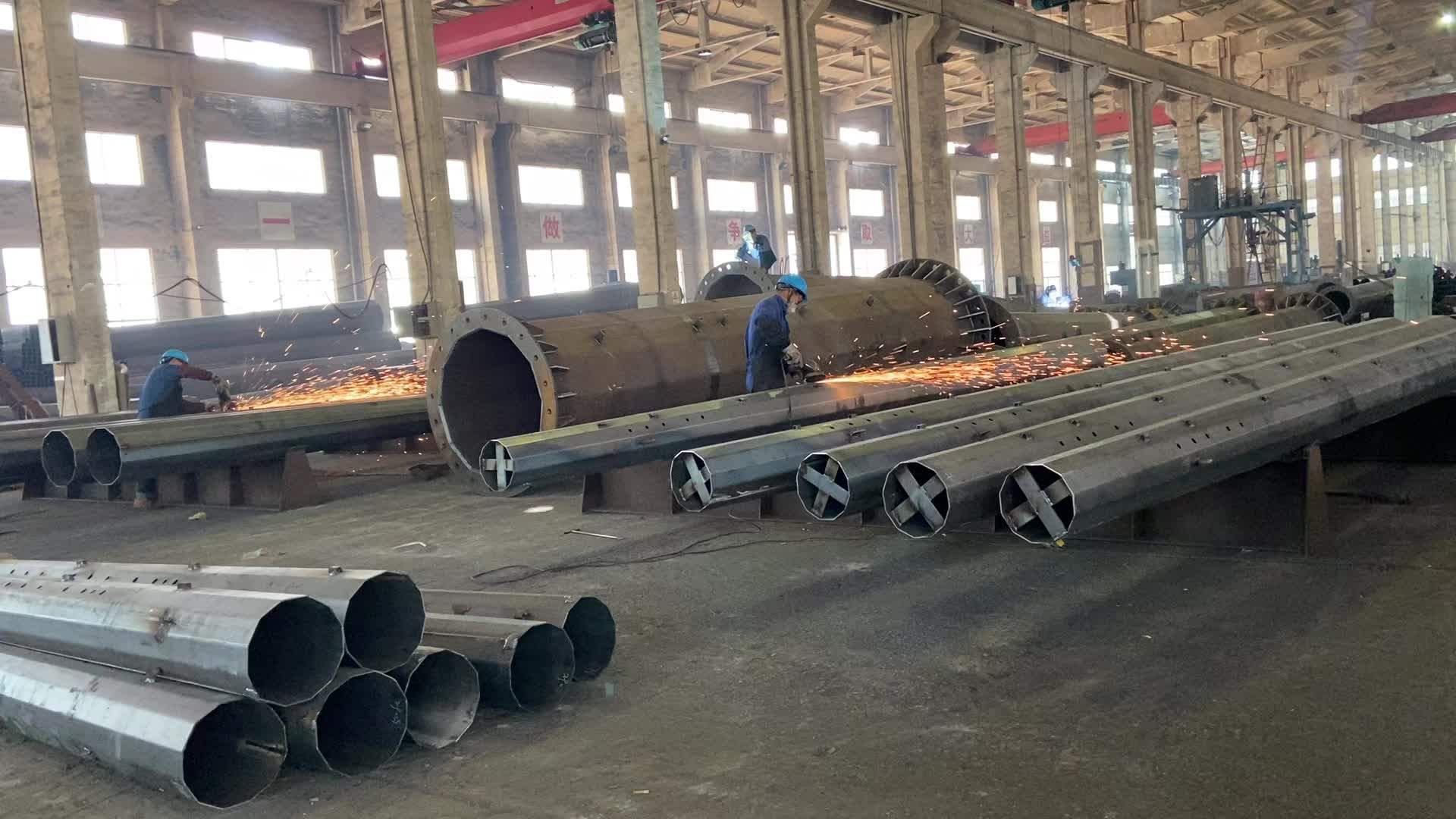 Philippines 30ft Galvanized Steel Pole With Material Astm A572 Gr50 ...