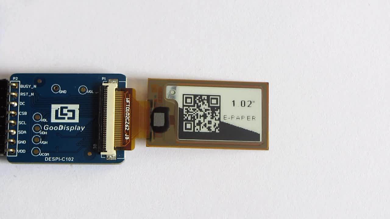 Good Display Flexible E-paper Display 1 Inch 1.02'' B/w E-ink With ...