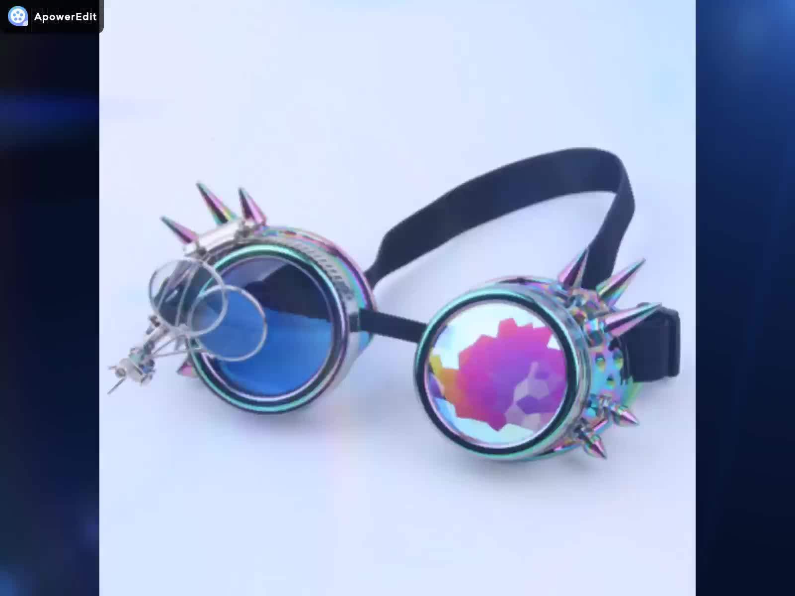 Fashionable Gold Dust Protection Goggle Sunglasses,Kaleidoscope Lens ...