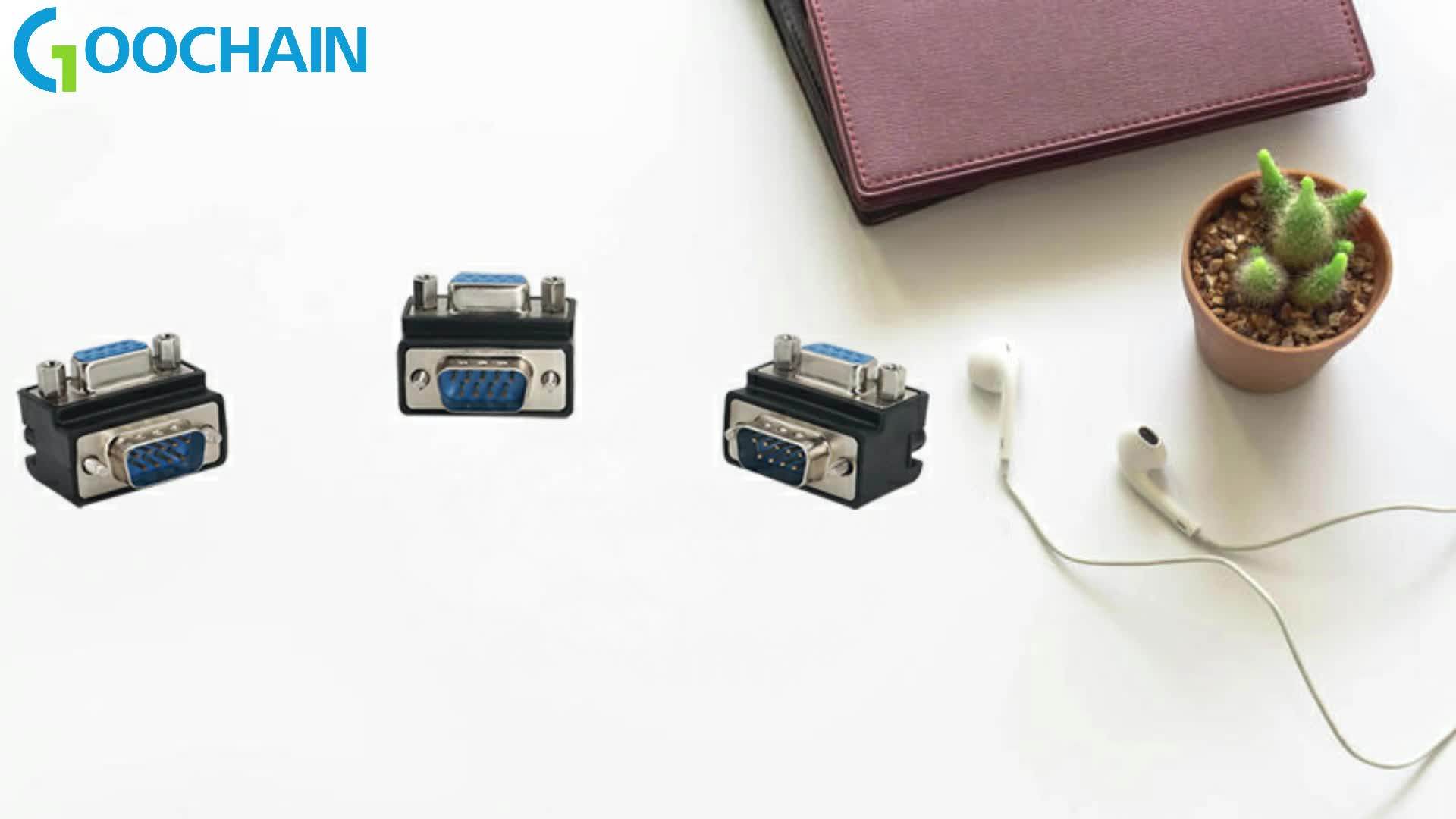 90 Degree Db 9pin Db9 Rs232 Male To Female Adapter Converter Connector ...