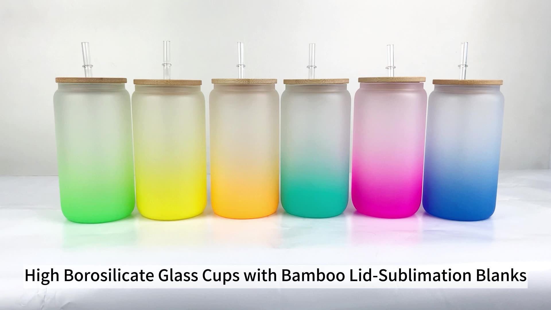 Wholesale Frosted Glass Jars Sublimation Blanks 16oz 20oz Diy ...