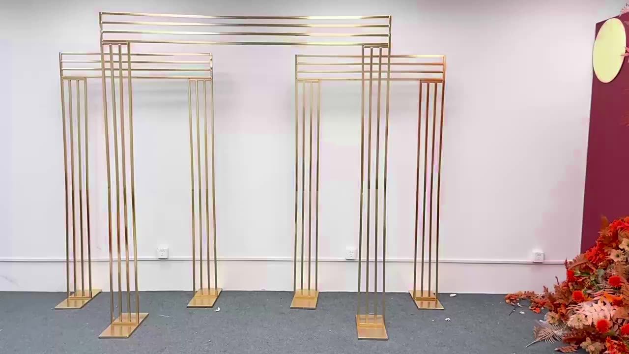 Golden Wedding Background Frame Wedding Stainless Steel Background ...