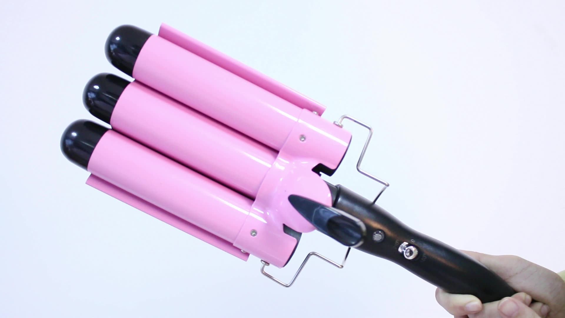 2020 New Arrival 3 Barrel Hair Curler Hot Sell Lcd Display Big Wavy ...