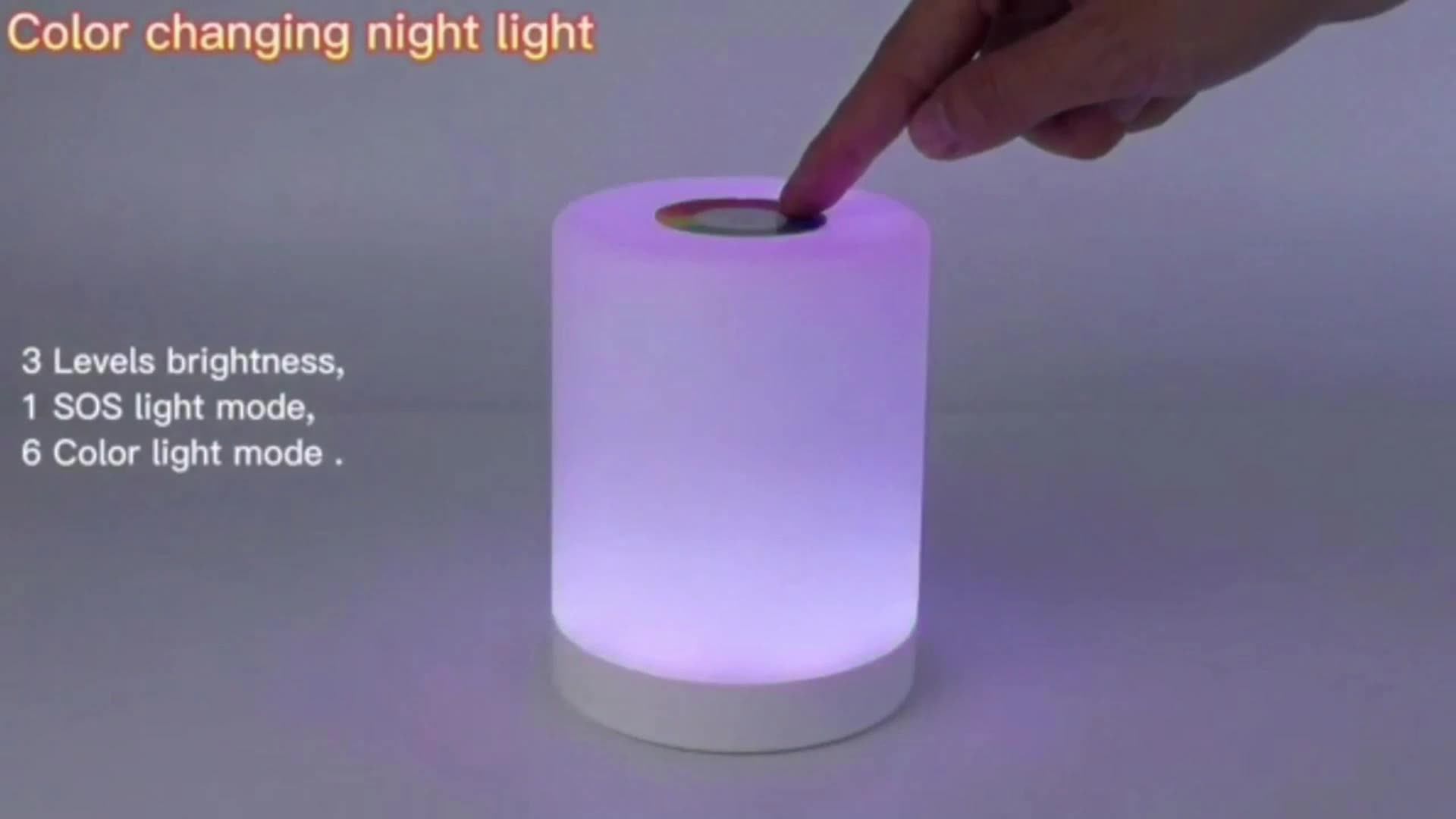 Mini Size Rgb Night Light Base 7 Colour Led Rechargeable Lights For ...