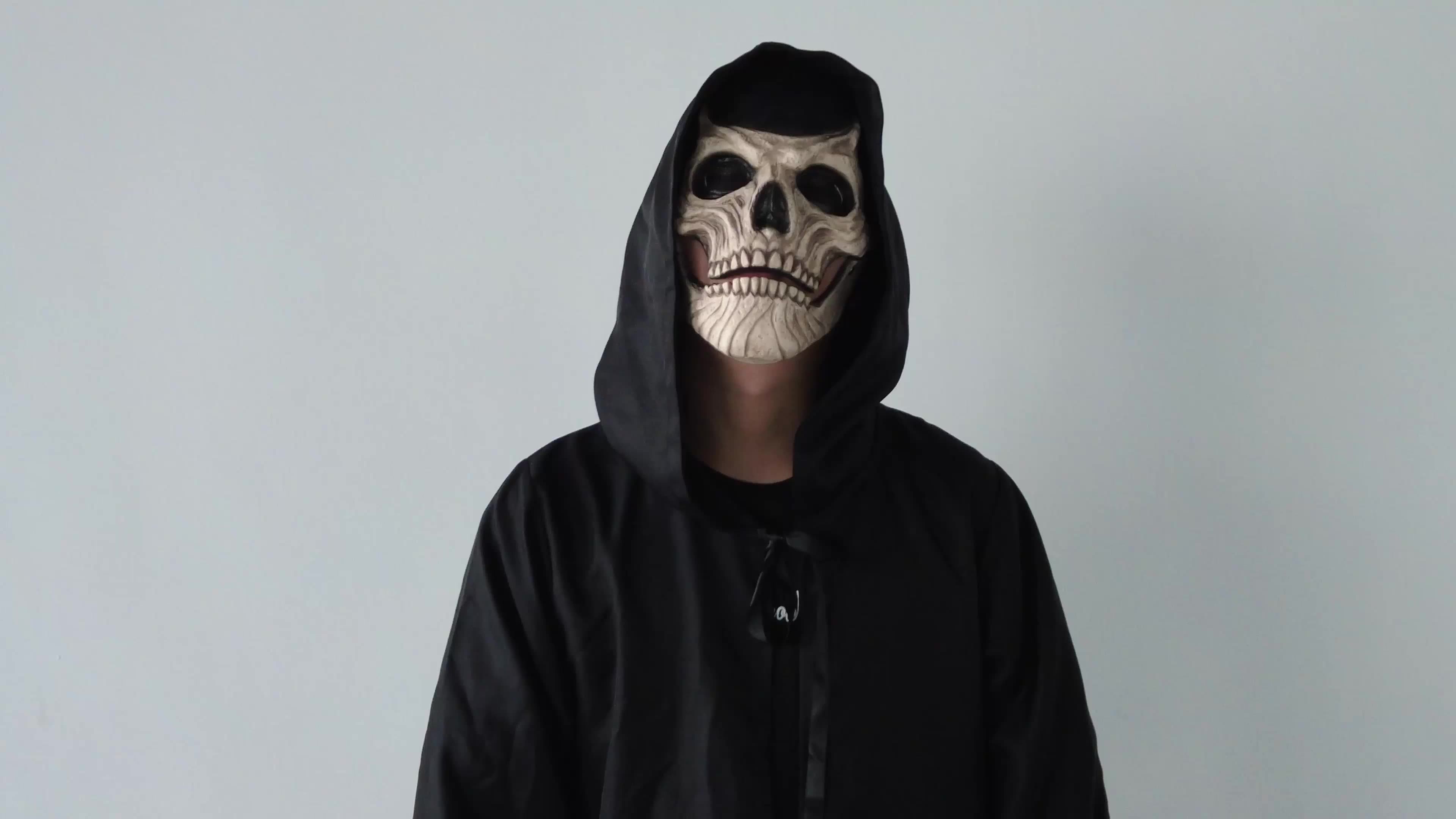 Latex Full Head Skeleton Mask Halloween Party Cosplay Horror Mask ...