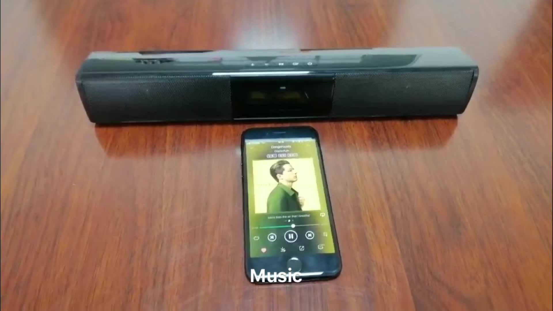 10w Black Home Theater Portable Small Wireless Bluetooth Soundbar Rohs ...