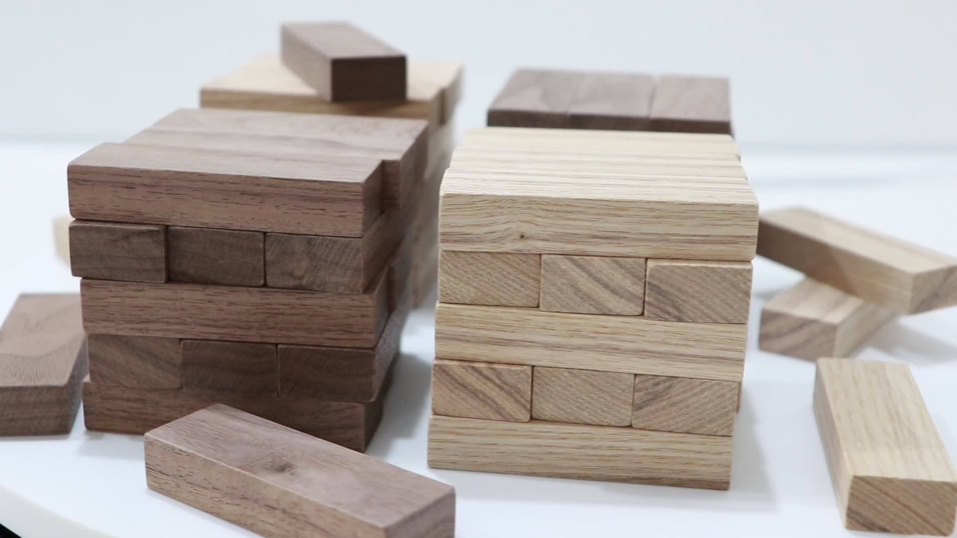 54 Pieces Pine Yard Timber Tower Block Stacking Game Original For ...