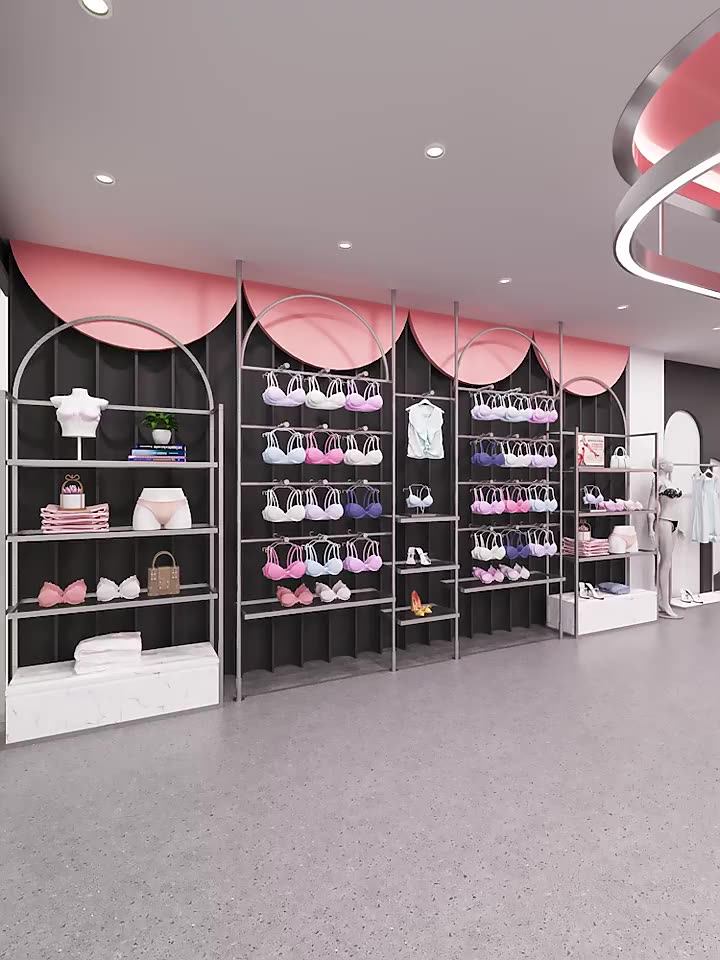 Modern Lingerie Shop Interior Design Metal Back Lingerie Display Rack ...