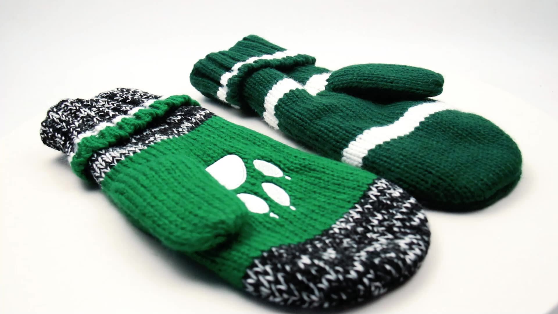 Custom Embroidery Acrylic Winter Knitted Mitten Gloves Wholesale High ...