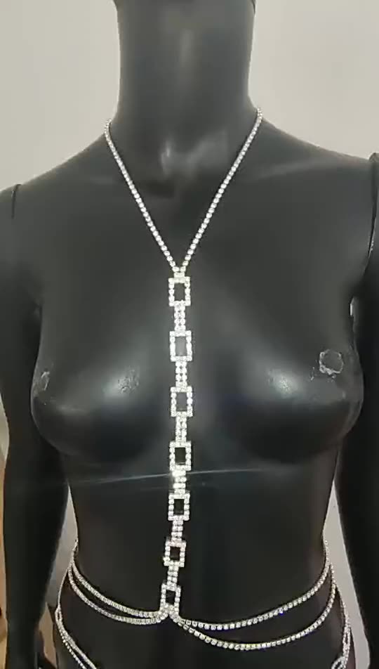 Stonefans Sexy Heart Rhinestone Body Chains Jewelry Waist Round Panties