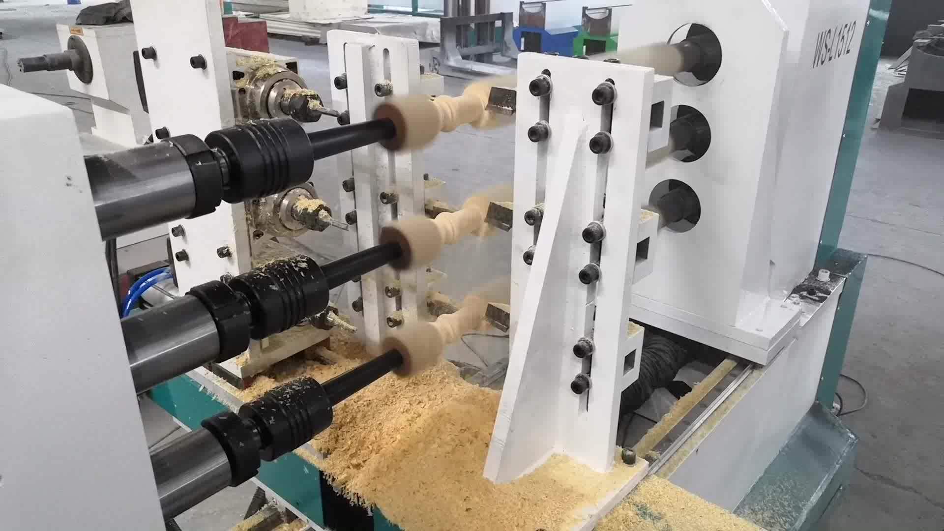 Ws-l1512 Three Axis Cnc Wood Lathe Turning Machine Billiard Cue Cnc ...