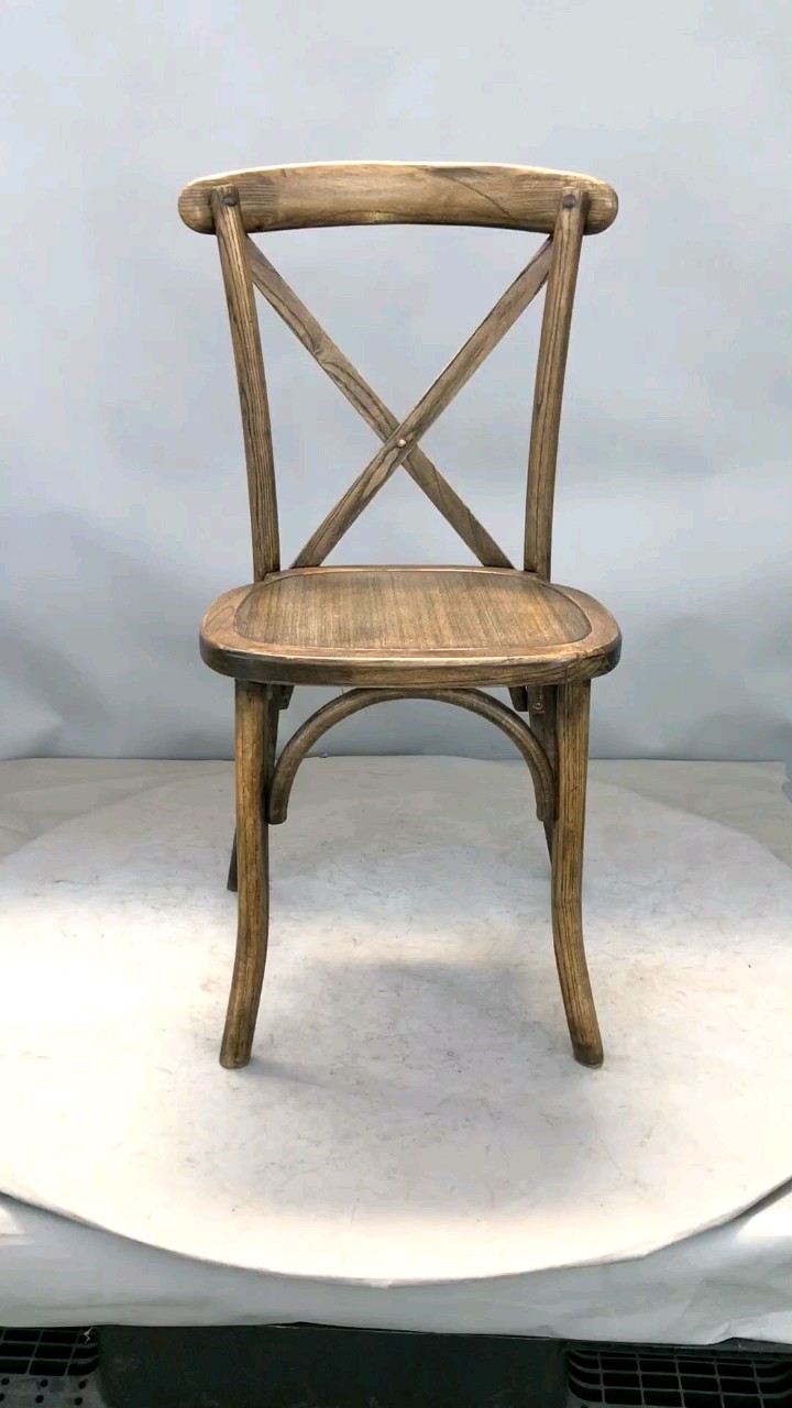 Rustic Elm Wood Antique Cross Back Chairs For Wedding Event Reception ...