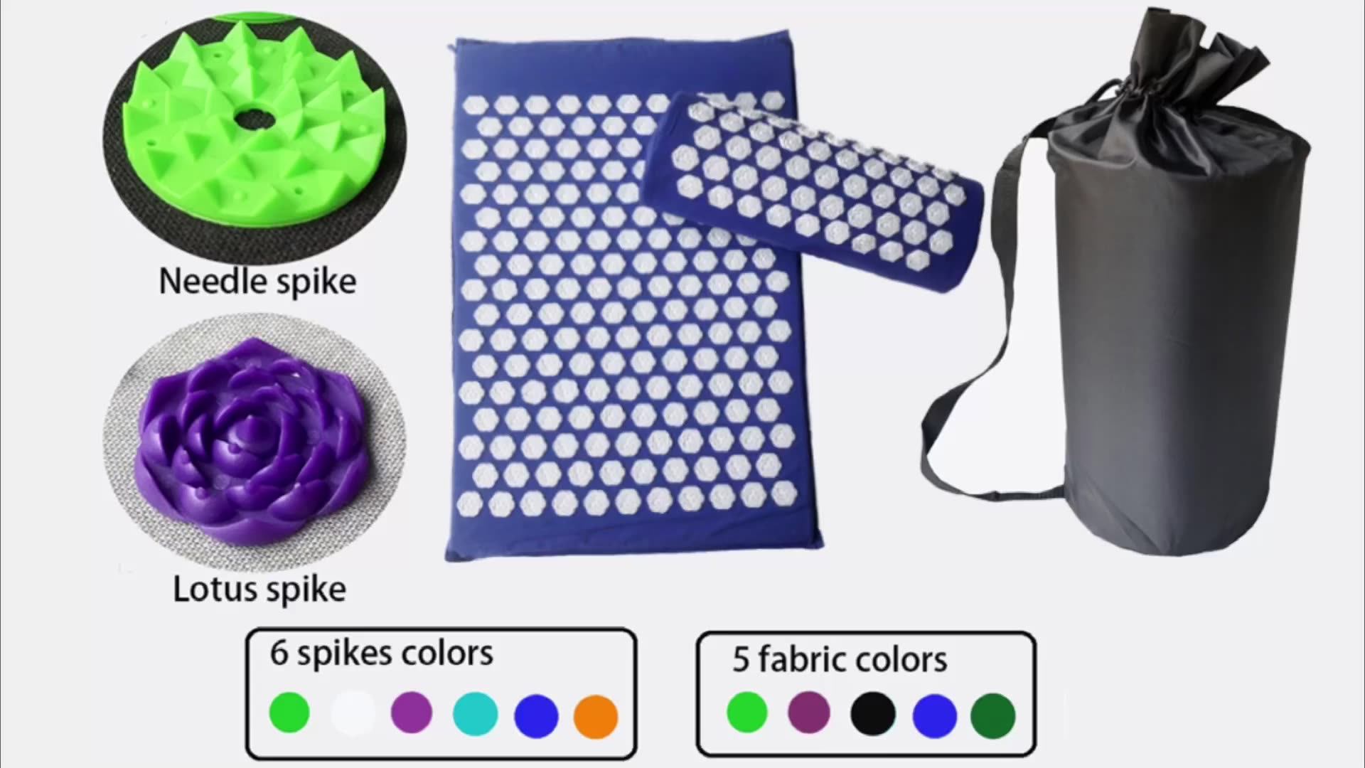 Aerobic Organical Black Shakti Accupressure Mat And Pillow Set ...