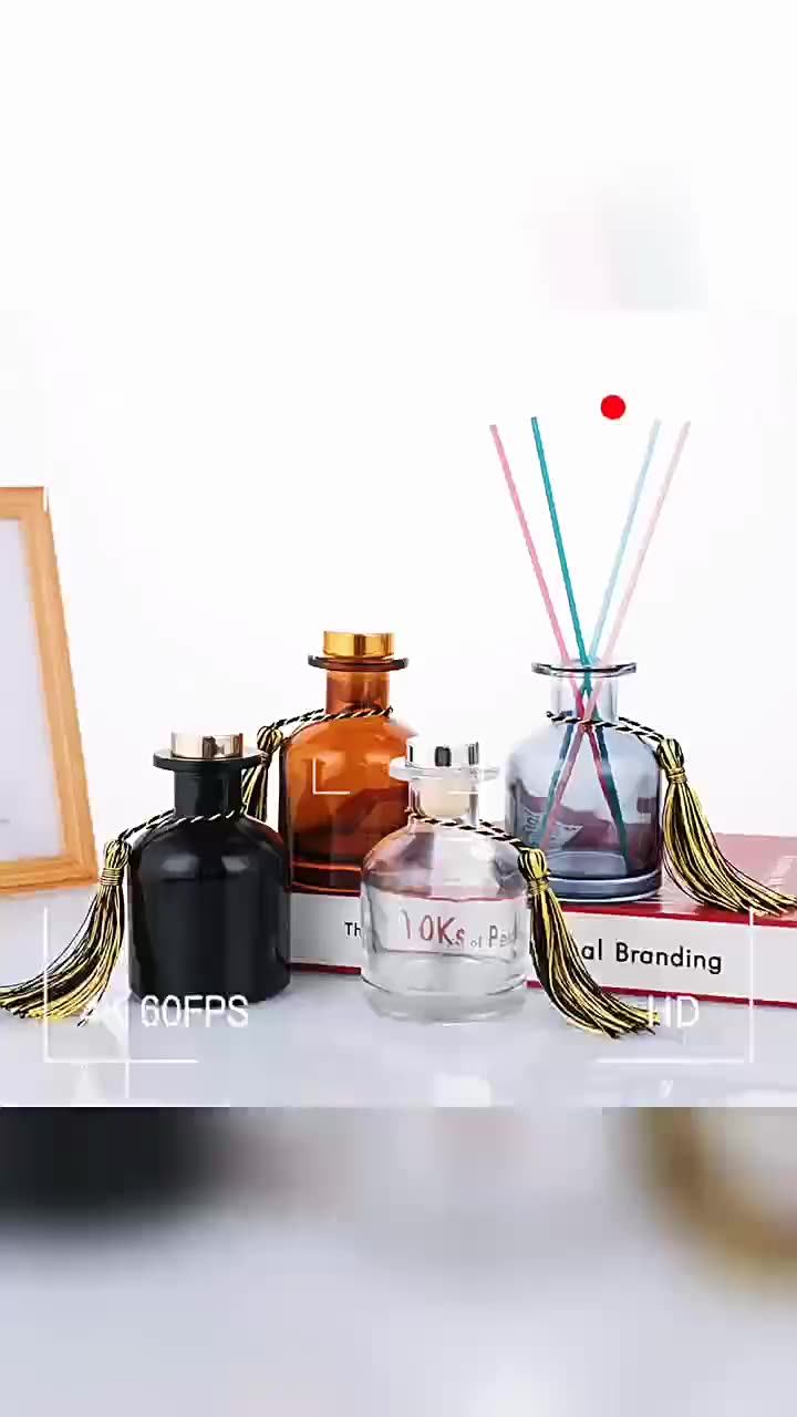 100ml New Designs Empty Classic Labeled Glass Bottle Fragrance Oil Diffuser Reed Diffuser Glass ...