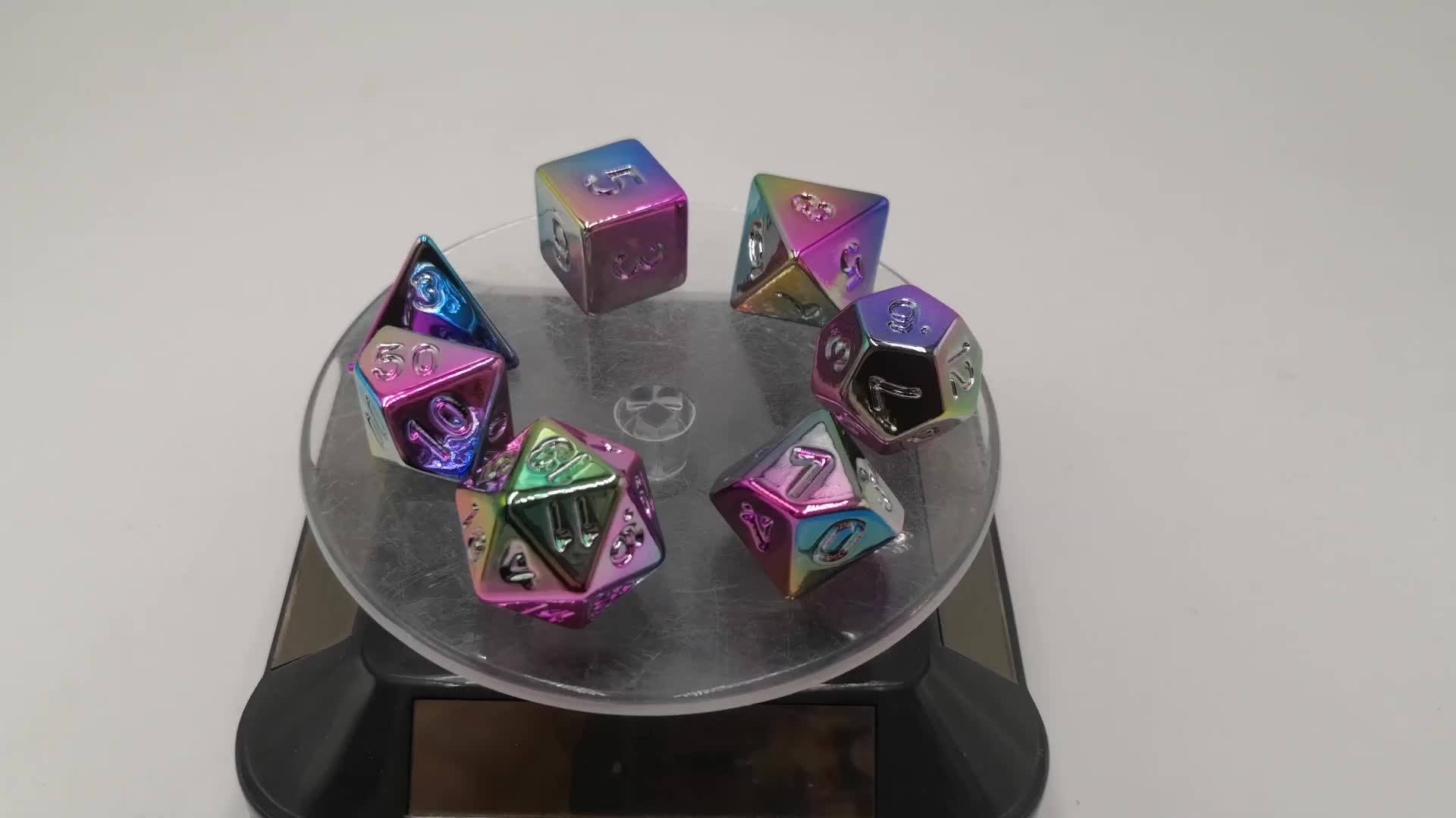 Oem Custom Gold-plated Plastic Dice Set With Metal Luster D4,D6,D8,D10 ...