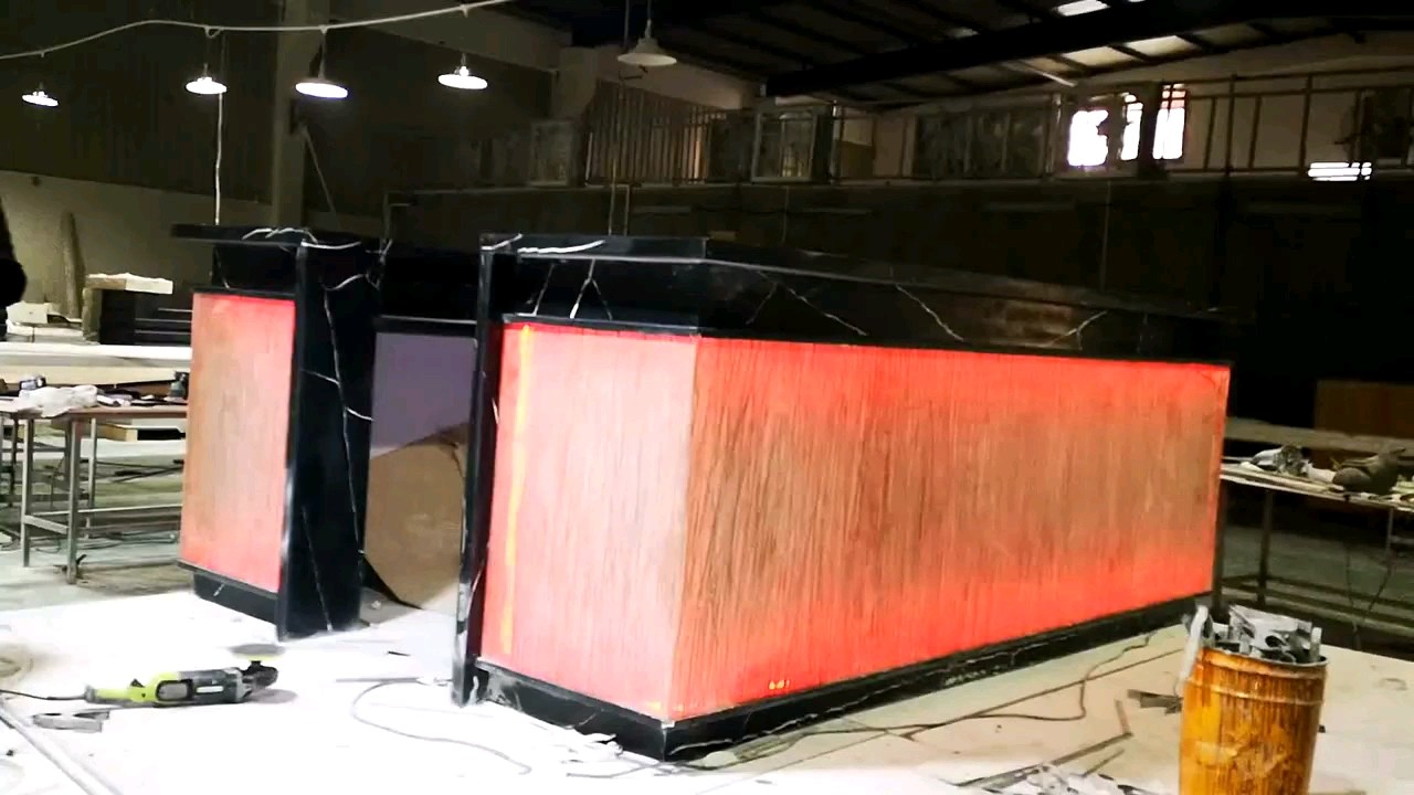 High Quality Modern Marble Solid Surface Stone Led Light L Shape ...