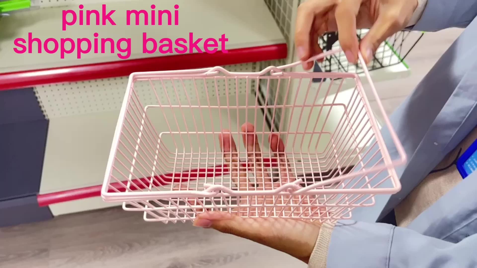 Mini Supermarket Shopping Hand Basket Pink Shopping Basket - Buy Pink ...