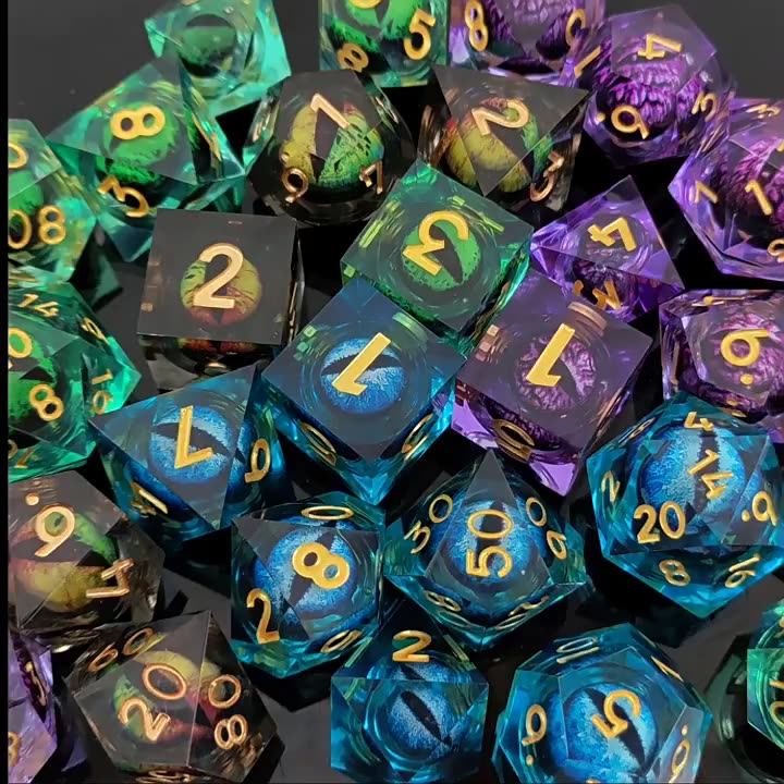 Wholesale Dnd Liquid Core Resin Dice 7pcs Rolling Rpg Dungeon Board ...