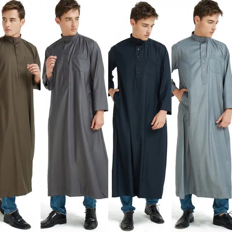 High Quality Traditional Arabic Standing Collar Muslim Islamic Clothing ...