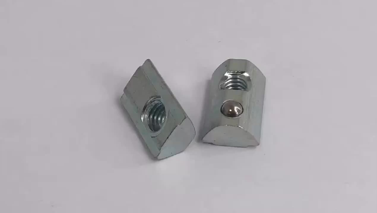 Cheap M4 M5 M6 M8 Steel T Nut Zinc Plated Top T Slot Nut With Spring ...