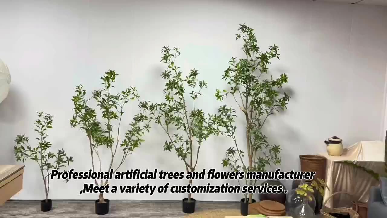 Artificial Japanese Andromeda Stem Plants Greenery Leaves Latex Real Touch Wedding For Indoor ...