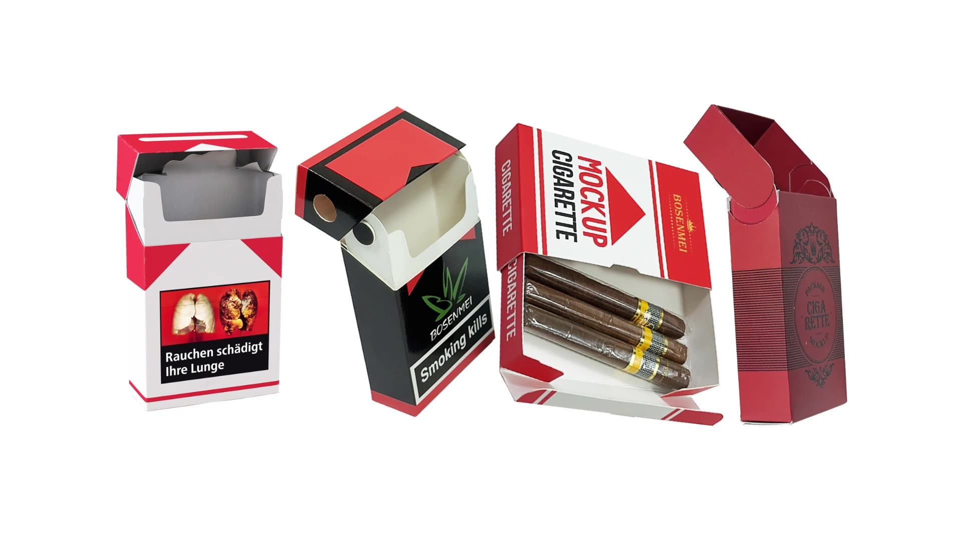 Custom Paper Empty Cigarette Packs Boxes Smoke Cigars Box Cartridge ...