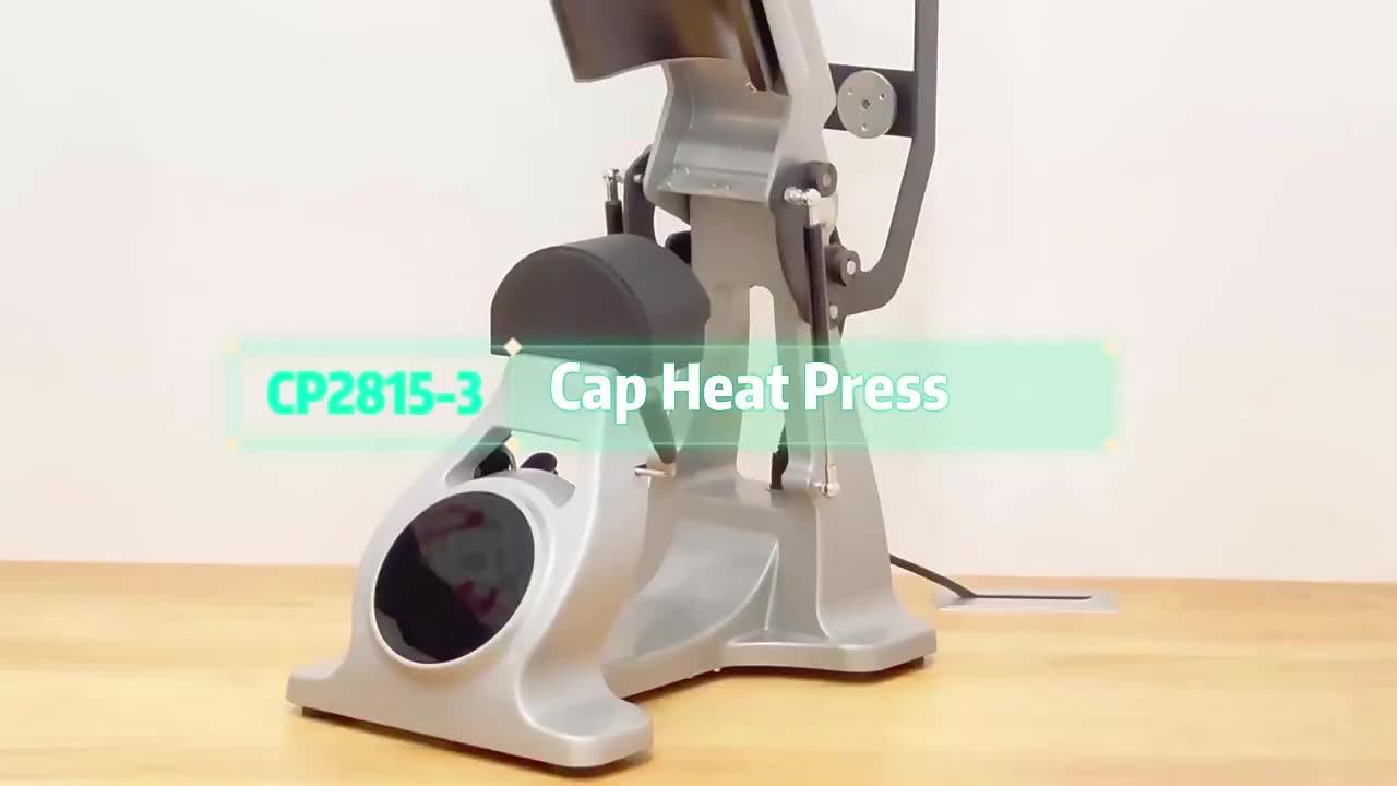 Upper+lower Double Heating Platen Hat Heat Press Machine Cap Stamping Press Heat Transfer ...