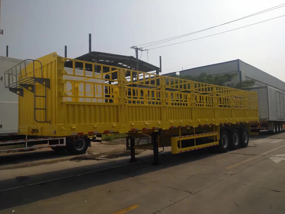 30-100 Tons Cattle Livestock Trailer 3-6 Axles Cargo Animal Transport ...