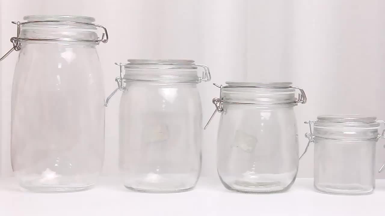 150ml 500ml 1000ml Round Glass Containers Kilner Airtight Glass Jar Set ...