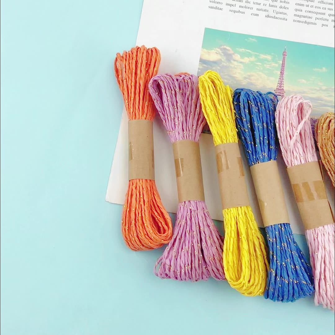 带金线双股纸绳10m/扎 礼盒鲜花捆束手工制作DIY工艺纸绳-阿里巴巴