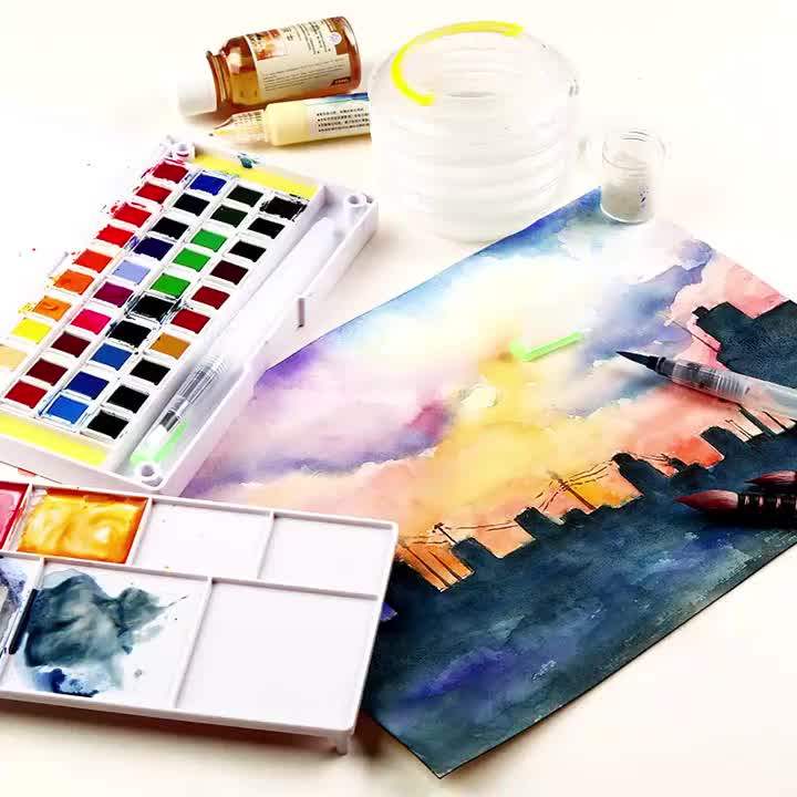Superior Solid Water Colour Pan Painting Set Colorful Art Coloring Set ...