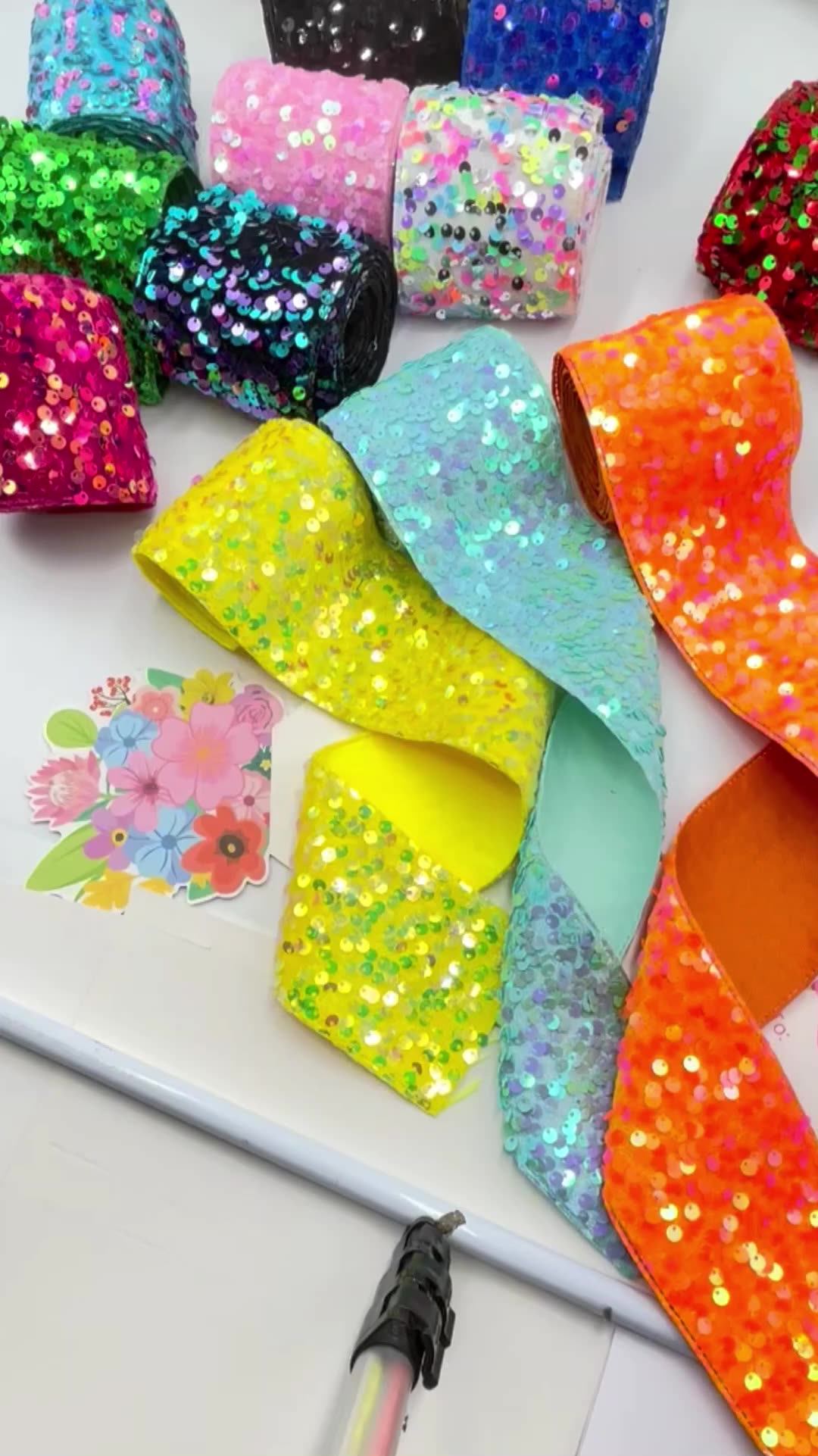 Gordon Ribbons 3 Inch Glitter Small Sequin Ribbon Velvet Shinny For ...