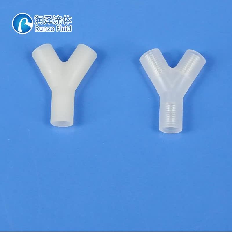 High Transparent 1/4-28unf Female Thread Y Connector For Medical Device ...