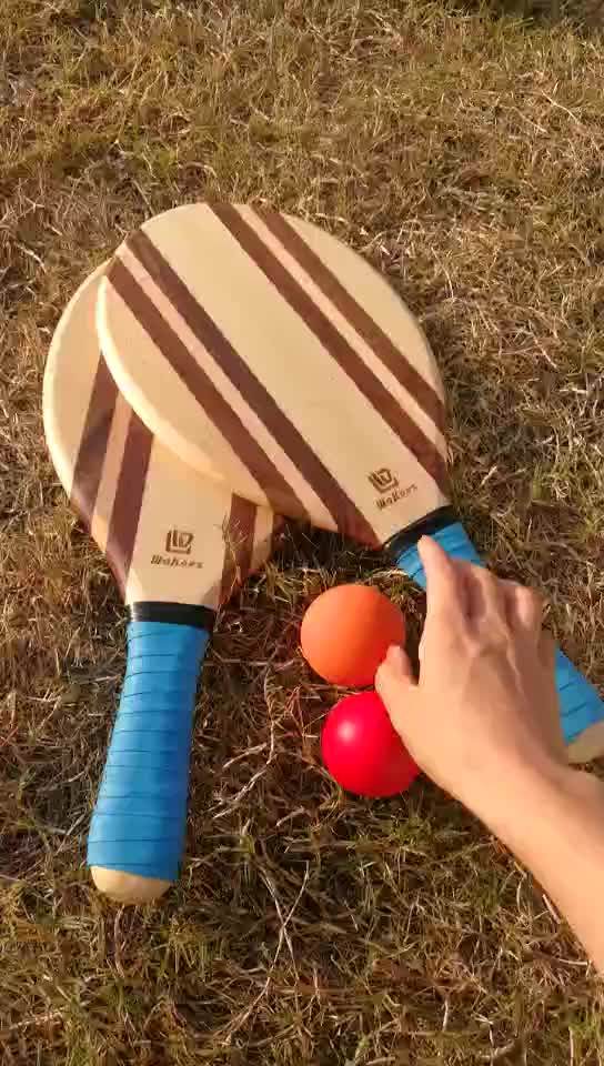 Wooden Beach Bat Frescobol Speed Racket Set - Buy Beach Paddle Game ...