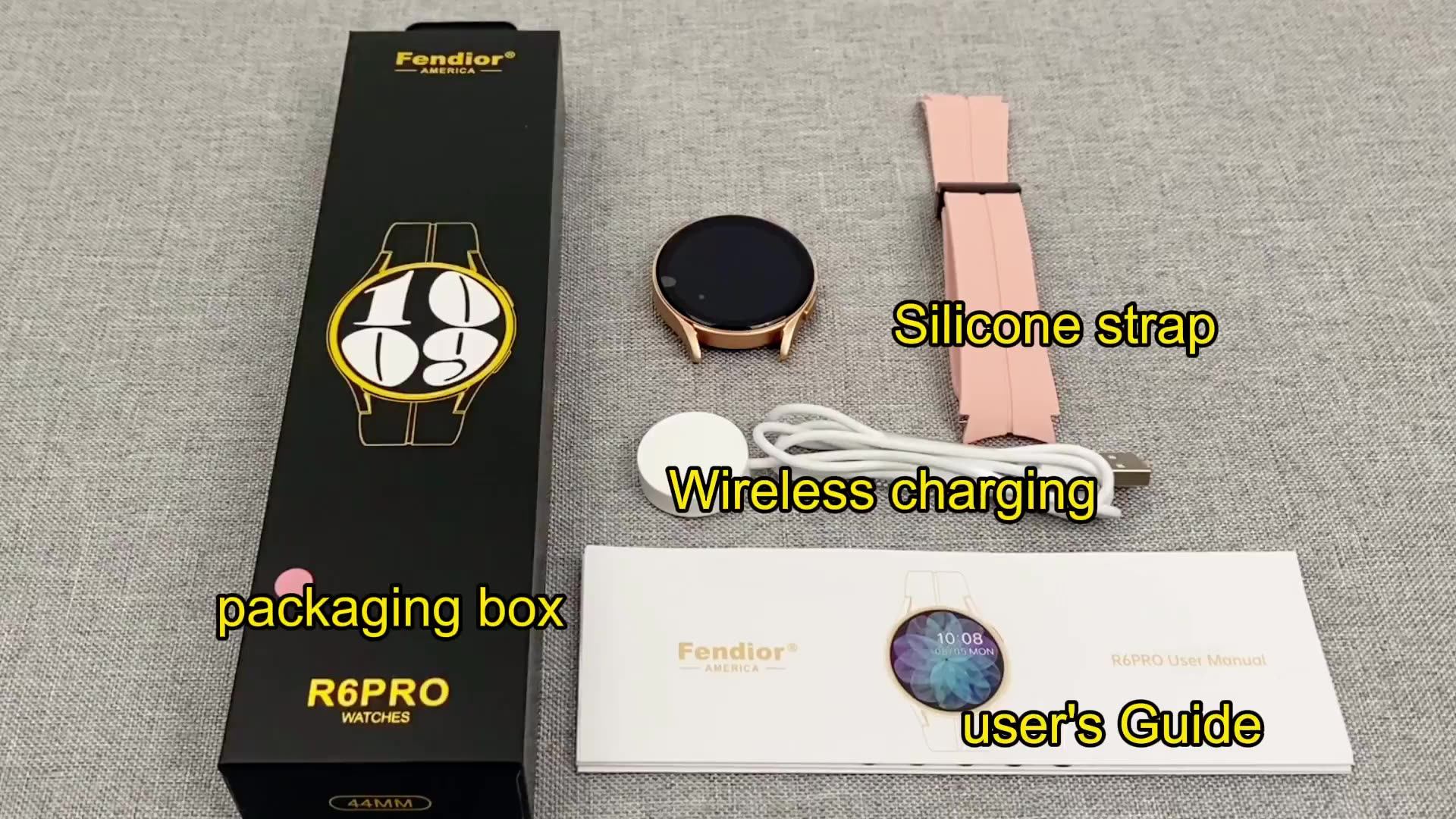 R6 Pro Round Dial Ip68 Waterproof Smart Watch Heart Rate Monitor Full ...